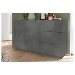 Kommode Home Affaire "Vega", grau (zementfarben), B:140cm H:86cm T:43cm, Holzwerkstoff, Sideboards, Kommode, Breite 140 cm