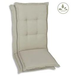 Sesselauflage GO-DE, beige, B:50cm H:108cm, Bezug: 100% Polyester, Polsterauflagen, mittel, wasserabweisend
