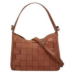 Umh&auml;ngetasche Samantha Look, Damen, Gr. B/H/T: 28cm x 22cm x 11cm onesize, braun (cognac), Leder, Taschen Umh&auml;ngetasche, echt Leder, Made in Italy