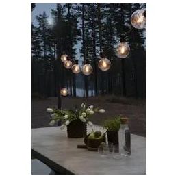 Konstsmide LED-Lichterkette, Energieeffizienz: F (A-G), schwarz, Dioden 10 Stk. Flammen 10 Stk., Kabell&auml;nge 10,85m x Gesamtl&auml;nge 20m, Lichterketten, LED globe Biergartenkette System Basis-Set, retro Design