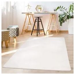 Hochflor-Teppich Carpet City "TOPIA 400", wei&szlig;, B:80cm H:21mm L:150cm, Polyester, Teppiche, Kunstfell-Teppich mit Kaninchenfell-Optik, Haptik, Schlafzimmer