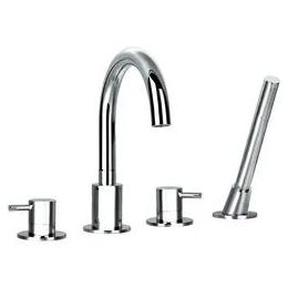 Wannenarmatur Ottofond "Q10000", grau (chrom), B:24cm H:15cm T:22,5cm, Messing, Armaturen, schwenkbarer Wanneeinlauf