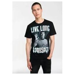 T-Shirt logoshirt "Spock &ndash; Star Trek &ndash; Live Long & Prosper", Herren, Gr. XS, schwarz, 100% Baumwolle, bedruckt, normal, Rundhals, Shirts T-Shirt, mit coolem Frontprint