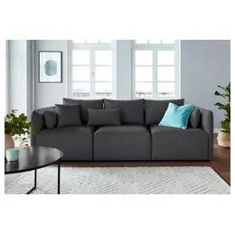 3-Sitzer OTTO HOME "N&ouml;re", grau (dunkelgrau), B:262cm H:74cm T:90cm, Samtoptik (100% Polyester);Struktur (100% Polypropylene);Webstoff (100% Polyester;Struktur fein (100% Polyester));Luxus-Microfaser Lederoptik (100% Polyester);Baumwoll-/Leinenmix (60% Baumwolle, 40% Leinen), Sofas, 3 Teile, in vielen Bezugsqualit&auml;ten und Farben s. auch "N&ouml;re"