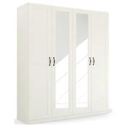 Dreht&uuml;renschrank Rauch "Kleiderschrank Schrank Garderobe Ankleide COTTAGE BY QUADRA SPIN", wei&szlig; (alpinwei&szlig;), B:181cm H:210cm T:54cm, Holzwerkstoff, Schr&auml;nke, Dreht&uuml;renschrank, in skandinavischem Landhausstil, mit Spiegel