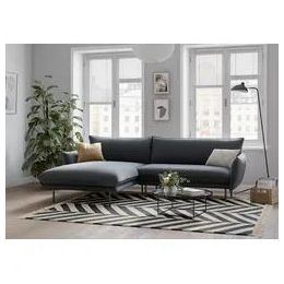 Ecksofa OTTO HOME "Stine L-Form", blau (dunkelblau), B:249cm H:86cm T:159cm, Struktur (100% Polyester);Struktur weich (85% Polyester/15% Nylon);Samtoptik (100% Polyester), Sofas, Ecksofa, Besonderes Design durch Kissenoptik und Keder, by Morten Georgsen