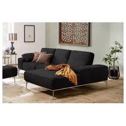 Ecksofa W.Schillig "run, Designsofa mit tollem Sitzkomfort, bequem, L-Form", schwarz (midnight w82), B:279cm H:88cm T:178cm, Longlife Xtra-Leder Z73: Naturwalkleder der Luxusklasse aus den erlesensten Rohh&auml;uten. Hautst&auml;rke 1, 1 &ndash; 1, 3 mm;ROHLEDER Jacquard-Flachgewebe Q2 W60 (63% Polyester, 37% Polyacryl);ROHLEDER Chenille-Flachgewebe Q2 W77 (68% Polyacryl, 32% Polyester);Stoff S37 (100% Polyester)