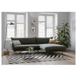 Ecksofa OTTO HOME "Stine L-Form", gr&uuml;n (dunkelgr&uuml;n), B:249cm H:86cm T:159cm, Struktur (100% Polyester);Struktur weich (85% Polyester/15% Nylon);Samtoptik (100% Polyester), Sofas, Ecksofa, Besonderes Design durch Kissenoptik und Keder, by Morten Georgsen