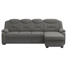 Ecksofa COTTA "Marcus L-Form", grau (anthrazit), B:257cm H:99cm T:162cm, 100% Polyester, Sofas, Ecksofa, wahlweise mit Schlaffunktion