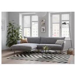 Ecksofa OTTO HOME "Stine L-Form", grau, B:249cm H:86cm T:159cm, Struktur (100% Polyester);Struktur weich (85% Polyester/15% Nylon);Samtoptik (100% Polyester), Sofas, Ecksofa, Besonderes Design durch Kissenoptik und Keder, by Morten Georgsen