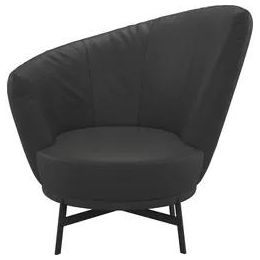 Drehsessel Musterring "Kleo", grau (grau puro), B:97cm H:95cm T:88cm, 100% Polyester, Sessel, Drehsessel, mit Drehfunktion um 360, inkl. Nierenkissen, in zertifiziertem Leder