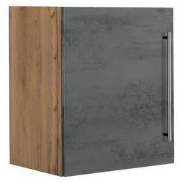 H&auml;ngeschrank KOCHSTATION "KS-Samos", grau (beton oxid, wotaneichefarben), B:50cm H:57cm T:34cm, Schr&auml;nke, H&auml;ngeschrank, 50 cm breit