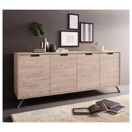 Sideboard Home Affaire "Palma", braun (eichefarben), Sideboards, Sideboard, Breite 206 cm