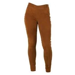 Lederhose Maze "4202171", Damen, Gr. XXL, US-Gr&ouml;&szlig;en, braun (cognac), Obermaterial: 100% Ziegenleder. Innenseite: 96% Baumwolle, 4% Elasthan, Hosen