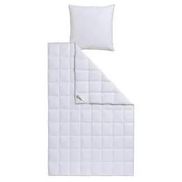 fj&ouml;dur G&auml;nsedaunenbettdecke + Kopfkissen FJ&Ouml;DUR "Franzisk, Bettwaren-Set, 135x200 oder 155x220 cm, Sommer oder Winter", wei&szlig;, B/L: 155cm x 220cm Anzahl Teile 1, B/L: 80cm x 80cm Anzahl Teile 1, Bezug: Baumwolle F&uuml;llung: G&auml;nsedaune/-feder, leicht, Bezug: 100% Baumwolle. F&uuml;llung: 100% G&auml;nsedaunen. F&uuml;llung Au&szlig;enkammer: 100% G&auml;nsedaunen. F&uuml;llung Innenkammer: 100% G&auml;nsefeder, Bettwaren-Sets, Wohlf&uuml;hlkomfort d