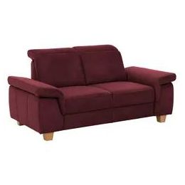 2-Sitzer Home Affaire "Dalia", rot (bordeaux), B:173cm H:83cm T:96cm, Luxus-Microfaser Florence (100% Polyester);Luxus-Microfaser weich (90% Polyester, 10% Polyamid);Webstoff (100% Polyester), Sofas, mit Federkernpolsterung, wahlweise auch mit Kopftteilverstellung