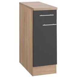 Unterschrank Optifit "Kalmar", grau (anthrazit), B:30cm H:85cm T:60cm, Schr&auml;nke, Unterschrank, Breite 30 cm