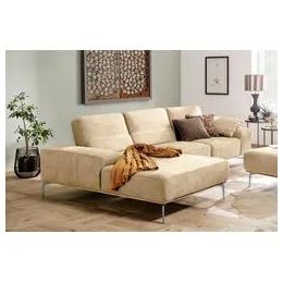 Ecksofa W.Schillig "run, Designsofa mit tollem Sitzkomfort, bequem, L-Form", beige (sahara s37), B:319cm H:88cm T:178cm, Longlife Xtra-Leder Z73: Naturwalkleder der Luxusklasse aus den erlesensten Rohh&auml;uten. Hautst&auml;rke 1, 1 &ndash; 1, 3 mm;ROHLEDER Jacquard-Flachgewebe Q2 W60 (63% Polyester, 37% Polyacryl);ROHLEDER Chenille-Flachgewebe Q2 W77 (68% Polyacryl, 32% Polyester);Stoff S37 (100% Polyester), So