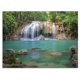 Glasbild Artland "Wasserfall im Wald National Park", gr&uuml;n (farbe bild(er): gr&uuml;n), B:80cm H:60cm, Bilder, in verschiedenen Gr&ouml;&szlig;en