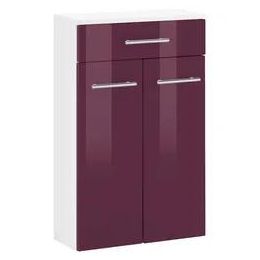 Unterschrank Welltime "Venedig", lila (aubergine, wei&szlig;), B:50cm H:79cm T:20cm, Schr&auml;nke, Unterschrank, Badm&ouml;bel in Breite 50 cm