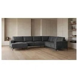 Wohnlandschaft OTTO HOME "OLAND U-Form, XXL, B: 342 cm, Skandi-Design", grau (anthrazit), B:342cm H:85cm T:260cm, 100% Polyester, Sofas, Wohnlandschaft, Skandi-Design in Struktur, Flachgewebe, Luxus-Microfaser, Boucle
