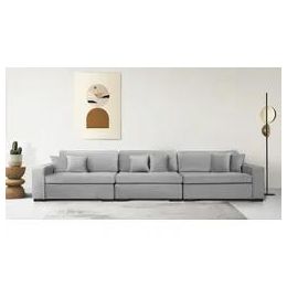 3-Sitzer Home Affaire "Skara XXL", grau, B:400cm H:86cm T:130cm, 100% Polyester, Sofas, Lounge-Sofa XXL mit Federkern-Polsterung, in vielen Bezugsvarianten