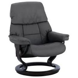 Relaxsessel stressless "Ruby", grau (rock paloma), B:79cm H:98cm T:76cm, Leder BATICK: BATICK ist ein leicht korrigiertes, durchgef&auml;rbtes und genarbtes M&ouml;belleder, bei dem die meisten Unebenheiten und Spuren in der Regel entfernt wurden.;Leder PALOMA: PALOMA ist ein durchgef&auml;rbtes Semianilin-M&ouml;belleder mit nat&uuml;rlicher Narbung., Sessel, Relaxsessel, mit Classic Base, Gr&ouml;&szlig;e M, Gestell Eiche, Wenge, 