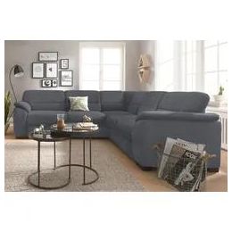 Sit & More Ecksofa SIT & MORE "Montego L-Form, B: 256cm", grau (anthrazit), B:256cm H:88cm T:227cm, Luxus-Microfaser (90% Polyester, 10% Polyamid);Struktur (100% Polyester);Luxus-Microfaser ALTARA NUBUCK (100% Polyester), Sofas, Ecksofa, wahlweise mit Bettfunktion und Schubkasten