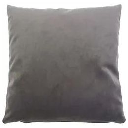 G&ouml;zze Dekokissen G&Ouml;ZZE "Duval", grau (anthrazit, unifarben), B:40cm L:40cm, Polyester, Dekokissen_Sitzkissen_Kissenh&uuml;llen, mit Rei&szlig;verschluss, Kissenh&uuml;le ohne F&uuml;llung, 2 St&uuml;ck