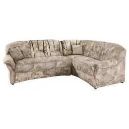 Ecksofa DOMO collection "Bahia, zeitlos und elegant, bequeme Armlehnen, L-Form", braun, B:256cm H:91cm T:200cm, Luxus-Microfaser (100% Polyester), mit Muster;Struktur (100% Polyester), Sofas, Ecksofa, wahlweise mit Bettfunktion
