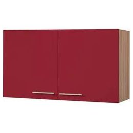Wiho-K&uuml;chen H&auml;ngeschrank WIHO K&Uuml;CHEN "Montana", rot (front: burgund, kopus: sonoma eiche), B:100cm H:56,5cm T:35cm, Schr&auml;nke, H&auml;ngeschrank, 100 cm breit