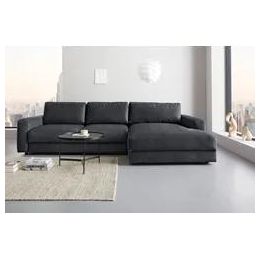 Ecksofa Home Affaire "Bloomfield, elegant, viel Platz, Mega Couch, Breite 303cm, L-Form", grau (anthrazit), B:303cm H:84cm T:176cm, 100% Polyester, Sofas, Ecksofa, extra tiefe Sitzfl&auml;che, wahlweise mit Sitztiefenverstellung