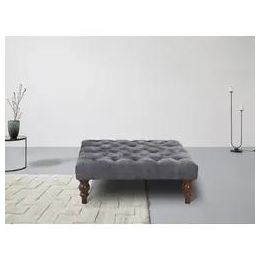 Polsterhocker Home Affaire "Chesterfield", grau (anthrazit), B:90cm H:35cm T:90cm, 100% Polyester, Hocker, Polsterhocker, mit Knopfheftung, auch in Leder