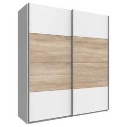 Schwebet&uuml;renschrank wimex "Easy", wei&szlig; (wei&szlig;, struktureichefarben hell), B:135cm H:210cm T:65cm, Schr&auml;nke, Schwebet&uuml;renschrank