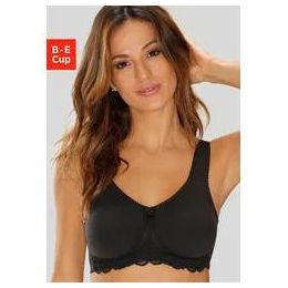 Entlastungs-BH Nuance, Damen, Gr. 100, Cup B, schwarz, Spitze, Obermaterial: 85% Baumwolle, 10% Polyamid, 5% Elasthan, BHs Entlastungs-BH, ohne B&uuml;gel aus Baumwolle &ndash; auch ideal f&uuml;r gro&szlig;e Gr&ouml;&szlig;en, Topseller