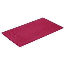 Badematte Vossen "Feeling" Gr. 2, lila (cranberry), H:10mm, Baumwolle, Badematten, Badematte, Badteppich, Uni-Farben, mit Bord&uuml;re, Hoch-Tief Effekt, reine Baumwolle