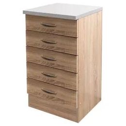 Unterschrank Flex-Well "Bergen", braun (sonoma eiche), B:50cm H:85cm T:50cm, Holzwerkstoff, Schr&auml;nke, Unterschrank, (B x H x T) 50 x 85 x 50 cm