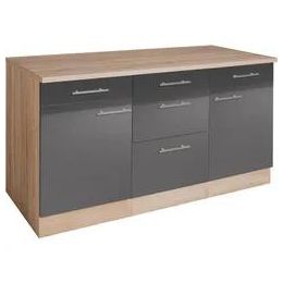 Unterschrank Optifit "Tula", grau (anthrazit), B:150cm H:84,8cm T:60cm, Schr&auml;nke, Unterschrank, Breite 150 cm