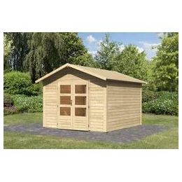 Woodfeeling Gartenhaus KARIBU "Talkau 8", beige (naturbelassen), ohne Fu&szlig;boden, ohne Dacheindeckung, Holzwerkstoff, Gartenh&auml;user, Gartenhaus