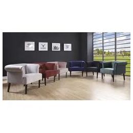 Sessel "Charlie", rot, B:86cm H:70cm T:74cm, Samtvelours (100% Polyester), ATLANTIC HOME COLLECTION, Sessel, Sessel, Loungesessel mit Wellenunterfederung
