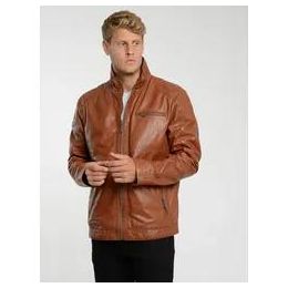 Lederjacke JCC "3102231", Herren, Gr. 50, braun (cognac), Obermaterial: 100% Lammleder; Innenfutter oben: 100% Polyester; Innenfutter unten: 100% Baumwolle; &Auml;rmelfutter: 100% Polyester, Jacken