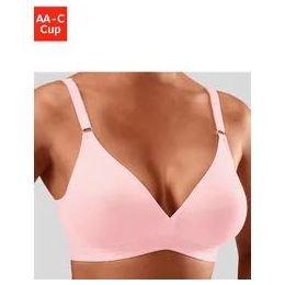 Bralette-BH Petite Fleur, Damen, Gr. 70, Cup AA, rosa (2xwei&szlig;, 1xrosa), Jersey, Obermaterial: 75% Baumwolle, 15% Elasthan, 10% Polyester, BHs BH BH-Set Triangel-BH T-Shirt-BH B&uuml;gelloser-BH, ohne B&uuml;gel im Triangel-Schnitt aus Baumwolle