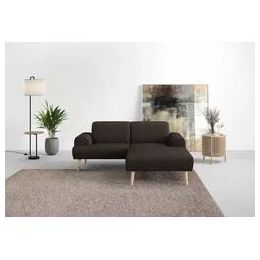Ecksofa Home Affaire "Swift Scandic Design, komfortabler Federkern, Breite 192cm, L-Form", braun (dunkelbraun), B:192cm H:83cm T:176cm, 100% Polyester, Sofas, Ecksofa, Federkern-Polsterung, B/T/H: 192/83/176 cm
