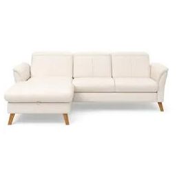Sit & More Ecksofa SIT & MORE "Romero L-Form", beige (creme), B:245cm H:91cm T:178cm, 100% Polyester, Sofas, Ecksofa, wahlweise mit oder ohne Relax-Funktion, Bettfunktion, Bettkasten