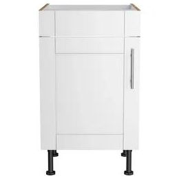 Sp&uuml;lenschrank KOCHSTATION "KS-Ahus", braun (wei&szlig; matt, wildeiche nachbildung), B:50cm H:87cm T:58,4cm, Schr&auml;nke, Sp&uuml;lenschrank, Breite 50 cm