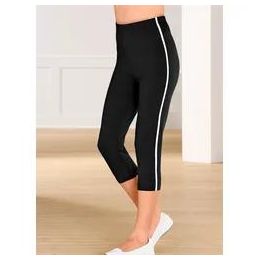 Caprileggings, Herren, Gr. 52, Normalgr&ouml;&szlig;en, schwarz-wei&szlig; (schwarz, wei&szlig;), 95% Baumwolle, 5% Elasthan, unifarben, knielang, Hosen