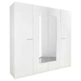 Dreht&uuml;renschrank Rauch "Kleiderschrank Schrank Garderobe W&auml;scheschrank Schlafzimmer BORBA", wei&szlig;, B:225cm H:210cm T:54cm, Holzwerkstoff, Schr&auml;nke, Dreht&uuml;renschrank, optional mit Absetzung in Graumetallic MADE IN GERMANY