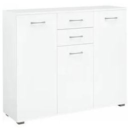 Kombikommode Priess "Barcelona mit 4 Schubk&auml;sten und T&uuml;r in 6 Farben", wei&szlig;, B:123cm H:103cm T:38cm, Holzwerkstoff, Sideboards, Kombikommode