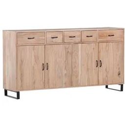 Sideboard GUTMANN FACTORY "Georgia", beige (natur), B:165cm H:87cm T:42cm, Massivholz, Sideboards, Sideboard, Kommode aus massivem Akazienholz, Breite 165 cm