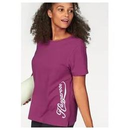 T-Shirt Kangaroos, Damen, Gr. 44/46, pink (fuchsia), Obermaterial: 95% Baumwolle, 5% Elasthan, unifarben, figurumspielend h&uuml;ftbedeckend, Rundhals, Shirts T-Shirt, Kurzarm, casual, unifarben, gro&szlig;e Gr&ouml;&szlig;en